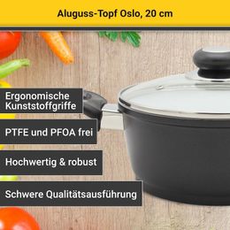 Kr&uuml;ger Fleischtopf &raquo;Aluguss Topf mit Glasdeckel Oslo&laquo; 1 Stk. tlg. Aluminiumguss schwarz