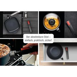 WOLL MADE IN GERMANY Pfannen-Set &raquo;Diamond Lite mit Deckel&laquo; Aluminiumguss Set, 4 Stk. tlg. Abnehmbarer Stiel, Antihaftbeschichtet