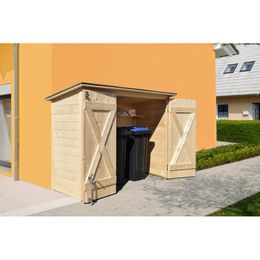 Weka Fahrradbox M&uuml;lltonnenbox, BxTxH: 205x84x151 cm beige Massivholz