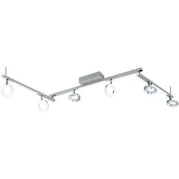 Eglo Deckenspot &raquo;CARDILLIO 1 Deckenstrahler, Alu, Stahl und Kunststoff, IP20, Flurlampe&laquo; LED-Board Warmwei&szlig; Spot, L158,5 x B8,5 cm, alu, chrom, 6X3,2W