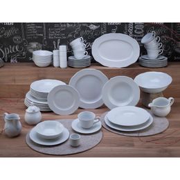 Creatable Kombiservice &raquo;Geschirr-Set Arianne&laquo; Service, wei&szlig;, klassische, Form, 61 Teile, f&uuml;r 8 Personen wei&szlig; Porzellan