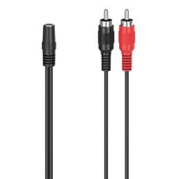 Hama Audio-Adapter &raquo;Audio-Adapter, 2 Cinch-Stecker - 3,5-mm-Klinken-Kupplung Stereo&laquo; Cinch zu 3,5-mm-Klinke 12 cm schwarz Anschluss: 3,5-mm-Klinkenkupplung