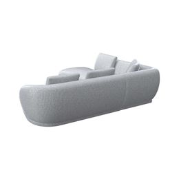 FLEXLUX Ecksofa &raquo;Torino, rund, L-Form, Sofa-Ecke mit Ottomane&laquo; Modernes, organisches Sofa-Design, Kaltschaum, Wellenunterfederung grau 100% Polyester