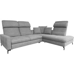 Alina Ecksofa &raquo;Louis&laquo; Breite 286 cm, R&uuml;ckenlehnenverstellung, wahlweise mit Bettfunktion grau Struktur fein TCM (100% Polyester)