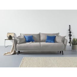 Collection AB Schlafsofa &raquo;Asra&laquo; incl. Bettfunktion und Bettkasten, Seitentasche im Armteil, Federkern grau 100% Polyester