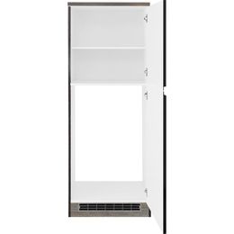 KOCHSTATION K&uuml;hlumbauschrank &raquo;KS-Virginia&laquo; 165 cm hoch, 60 cm breit, Nische f&uuml;r K&uuml;hlschrank: 56/88/55 cm, 2 T&uuml;ren schwarz Holzwerkstoff