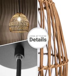 Paco Home Pendelleuchte &raquo;ORNA&laquo; E27 Pendellampe Rattan Korb Boho Modern Esszimmerlampe Natur Vintage E27 braun