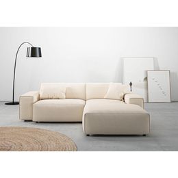 Home Affaire Ecksofa &raquo;Glimminge L-Form auch in Breitcord, Feincord + Easy care-Bezug,&laquo; Breite 234, Zierkissen beige 100% Polyester