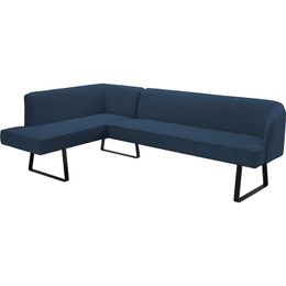 exxpo - sofa fashion Eckbank &raquo;Americano&laquo; mit Keder und Metallf&uuml;&szlig;en, Bezug in verschiedenen Qualit&auml;ten blau