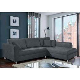 Home Affaire Ecksofa &raquo;153&laquo; Inkl. Schlaffunktion und gro&szlig;en Strauraum grau 92% Polyester / 8% Nylon
