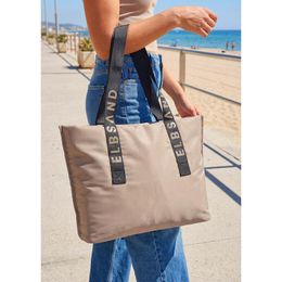ELBSAND Damen Shopper &raquo;Schultertasche&laquo; gro&szlig;e Handtasche, Henkeltasche, Tragetasche, Badetasche VEGAN beige