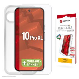 Displex Displayschutzglas &raquo;Real Glass Screen Protector inklusive Case&laquo; f&uuml;r Google Pixel 10 Pro XL Displayschutzfolie, Schutzfolie, Bildschirmschutz, kratz- & 