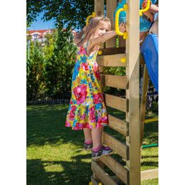 Fungoo Spielturm &raquo;CAROL 1&laquo; mit Rutsche & Kletterwand, FSC - sch&uuml;tzt Wald braun Holz, Metall, Polyethylen
