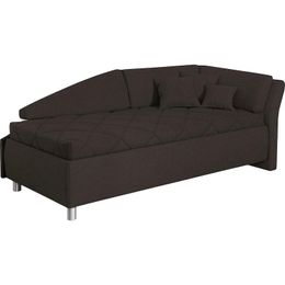 Alina Schlafsofa &raquo;Lindsay&laquo; Bettkasten, Zierkissen-Set aus: 2 Stk. 40x40cm, 1 Stk. 30x30cm braun Struktur TMD (100% Polyester)