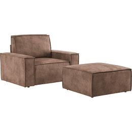 Home Affaire Sessel &raquo;SHERWOOD&laquo; Loveseat und Hocker im Set, passend zur Polster-Serie SHERWOOD braun 100% Polyester