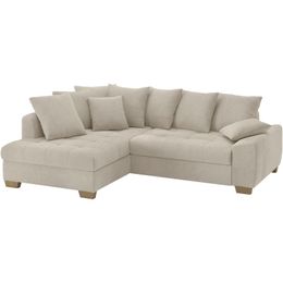 Ecksofa &raquo;Nikita II, L-Form&laquo; Wahlweise mit Bettfunktion & Bettkasten beige Novaclean Avanti (100% Polyester)