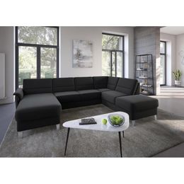 Sit & More sit&more Wohnlandschaft &raquo;Palmera U-Form, B: 308 cm&laquo; optional Bettfunktion & Bettkasten, Federkern schwarz 100% Polyester