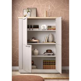 OTTO home Highboard &raquo;Country H&ouml;he 160 cm u. Breite 118 cm, Kommode mit 4 T&uuml;ren,&laquo; Schrank im Landhausstil, viel Stauraum, mit Metallgriffe, MDF-Rahmen 