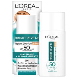 L'Or&eacute;al L'OR&Eacute;AL PARIS After Sun-Lotion &raquo;L'Or&eacute;al Paris Bright Reveal T&auml;gliches Glow-Fluid Get&ouml;nt Mittel&laquo; LSF 50, mit Vitamin C und E, feuchtigkeitsspendend. 