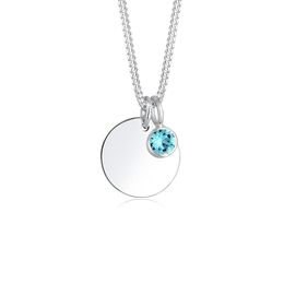 Elli Damen Collierkettchen &raquo;Geburtsstein mit Kristallen von Swarovski 925 Sterling Silber&laquo; blau