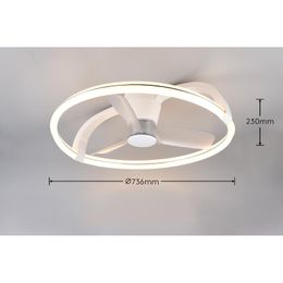 REALITY LEUCHTEN LED Deckenleuchte &raquo;STOCKHOLM mit Ventilator, Deckenventilator mit Licht inklFernbedienung&laquo; LED-Board 1 Stk. warmwei&szlig; - kaltwei&szlig; 6 