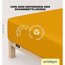 Schlafgut Spannbettlaken &raquo;EASY Jersey Elasthan Boxspring&laquo; MADE IN GREEN by OEKO-TEX gelb Jersey, Obermaterial: 95% Baumwolle, 5% Elasthan