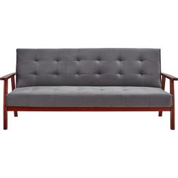Salesfever Schlafsofa &raquo;Skagen 3-Sitzer Sofa&laquo; Holzgestell Sofa: Entspannung und Schlaf auf 190cm Breite grau 100% Polyester