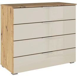 OTTO home Schubkastenkommode &raquo;Sideboard Schubladenkommode Schubladenkommode AGORDO mit Glasfront&laquo; in zwei Griff-Farben, Breite 80 cm, vier gro&szlig;e und 