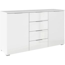 OTTO home Kombikommode &raquo;Sideboard Kombikommode Schubladenkommode AGORDO mit Glasfront&laquo; in zwei Griff-Farben, Breite 120 cm, vier gro&szlig;e Schubladen, mit