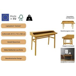 WOODMAN Schreibtisch &raquo;Carteret&laquo; edles Holzfurnier aus Eiche, Gestell Massivholz, Breite 115 cm braun