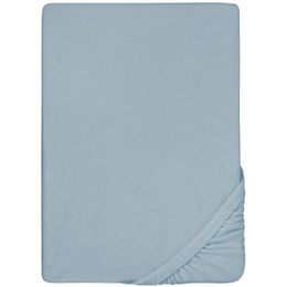 Biberna Spannbettlaken &raquo;Pepe&laquo; weicher Frottee-Stretch blau Frottee, Obermaterial: 80% Baumwolle, 20% Polyester