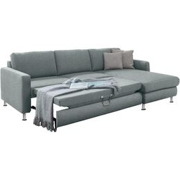 Die PlanBar Ecksofa &raquo;MP-IN19027 L-Form&laquo; wahlweise mit Bettfunktion, frei im Raum stellbar blau 100% Polyester