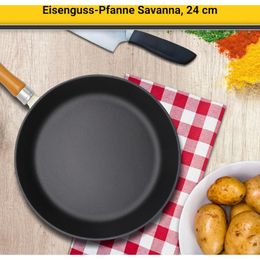 Kr&uuml;ger Bratpfanne &raquo;Einsenguss Pfanne SAVANNA&laquo; Gusseisen 1 Stk. tlg. f&uuml;r Induktions-Kochfelder geeignet beige