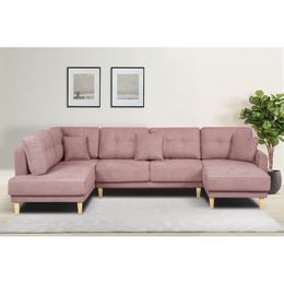 Home Affaire Wohnlandschaft &raquo;TRIPLO U-Form wahlweise mit Schlaffunktion, B/T/H: 310/192/90 cm&laquo; Schlafsofa, auch mit Bettkasten, Steppung im 