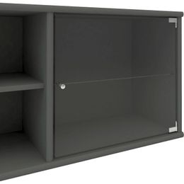 Lowboard &raquo;Mistral, Hochwertig Schrank, h&auml;ngend/stehend montierbar&laquo; mit zwei Glast&uuml;ren, B: 133 cm, anpassungsbar Designm&ouml;bel grau