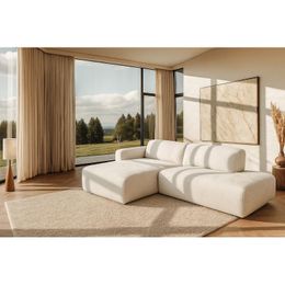Home Affaire Ecksofa &raquo;Myrland Kompaktsofa&laquo; Breite 263 cm, Chenille, Easy Clean Stoff, mit Kaltschaum beige 100% PES