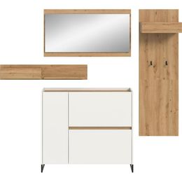 Home Affaire Garderoben-Set &raquo;EVRID, 3-teilig, Breite 175 cm, individuell stellbar & erweiterbar&laquo; best. aus: Kommode, Spiegel und Garderobenpaneel, 4 