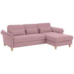 Home Affaire Ecksofa &raquo;Palace L-Form&laquo; incl. Sitztiefenverstellung, wahlweise mit Bettfunktion und Stauraum rosa Struktur fein (100% Polyester);Struktur