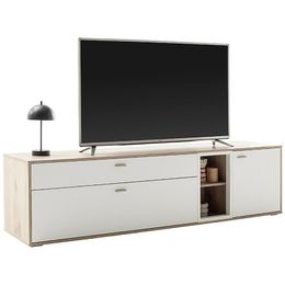MCA furniture Lowboard &raquo;SANTERNO&laquo; mit 1 T&uuml;r, 2 Schubk&auml;sten, offene F&auml;cher, Fernseher bis 80 Zoll wei&szlig; Holzwerkstoff