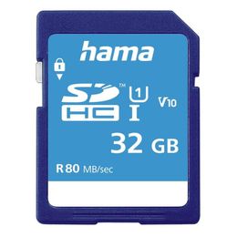 Hama Speicherkarte &raquo;SD Karte, Memory Fast, Class 10 UHS-I&laquo; (32 GB UHS-I Class 10 ) blau besonders geeignet f&uuml;r real time Full-HD-Video- und 3D-