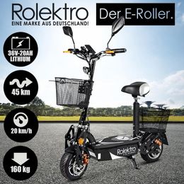 Rolektro Sitzscooter &raquo; E-Joy 20 Lithium&laquo; 20 km/h 45 km mit Stra&szlig;enzulassung, bis zu 45 km Reichweite, klappbar schwarz Transportabel dank neuartigen und 