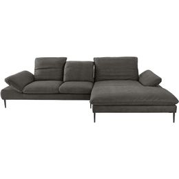W.Schillig Ecksofa &raquo;enjoy&MORE, Designsofa, bequem, zeitlos und elegant, L-Form&laquo; Sitztiefenverstellung, F&uuml;&szlig;e schwarz pulverbeschichtet, Breite 340 cm 