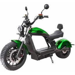 Sxt Scooters E-Motorroller &raquo;Chopper XL PRO&laquo; bis zu 80 km Reichweite, mit 30 Ah-Akku gr&uuml;n EU weit stra&szlig;enzugelassen nach L1e (45 km/h)