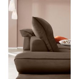 W.Schillig Ecksofa &raquo;enjoy&MORE, Designsofa, elegant und bequem, L-Form&laquo; Sitztiefenverstellung, F&uuml;&szlig;e schwarz pulverbeschichtet, Breite 294 cm braun 