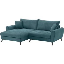 Ecksofa &raquo;Blackburn II, L-Form&laquo; Mit Kaltschaumpolsterung bis 140 kg belastbar blau Memphis (Grundgewebe - 100% Polyester; Nutzschicht- 90% Polyester / 