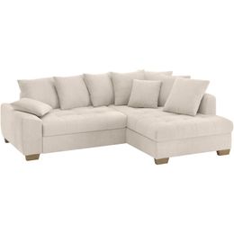 Ecksofa &raquo;Nikita II, L-Form&laquo; Wahlweise mit Bettfunktion & Bettkasten beige Novaclean Avanti (100% Polyester)