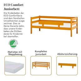Hoppekids Einzelbett &raquo;ECO Comfort Kinderbett, Kiefer Massivholz, Jugendbett inkl. Rollrost&laquo; 70x160 cm, wahlweise in verschieden Farben/ Matratze/ 