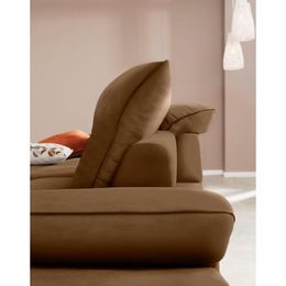 W.Schillig Ecksofa &raquo;enjoy&MORE, Designsofa, elegant und bequem, L-Form&laquo; Sitztiefenverstellung, F&uuml;&szlig;e schwarz pulverbeschichtet, Breite 294 cm braun 