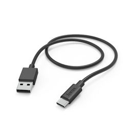 Hama USB-Kabel &raquo;Ladekabel, USB-A - USB-C, 1 m, Schwarz&laquo; USB Typ A USB-C 100 cm schwarz High-Speed-Daten&uuml;bertragung