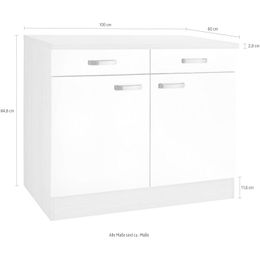 Optifit Unterschrank &raquo;Faro&laquo;, mit Metallgriffen, Breite 100 cm wei&szlig;